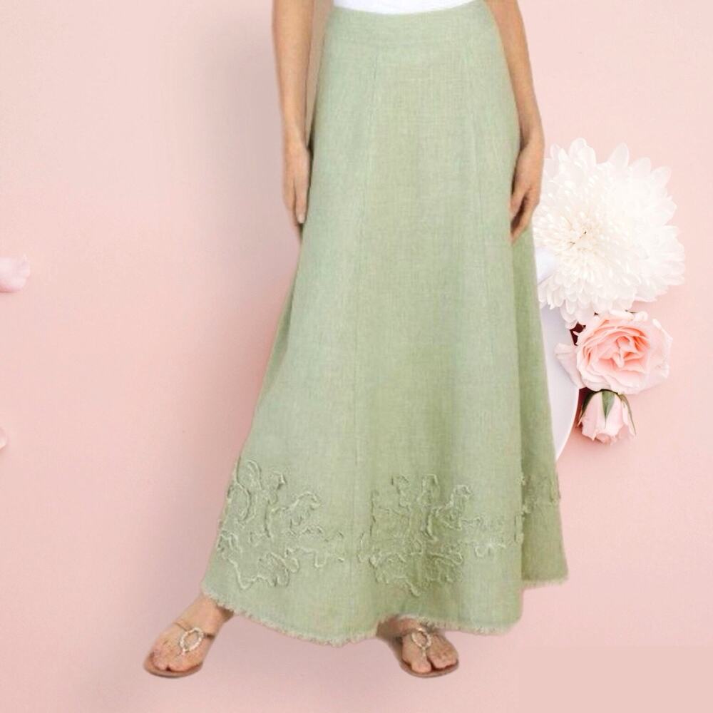 Soft Surroundings Bodrum Beach Linen Maxi Skirt M Tal… - Gem